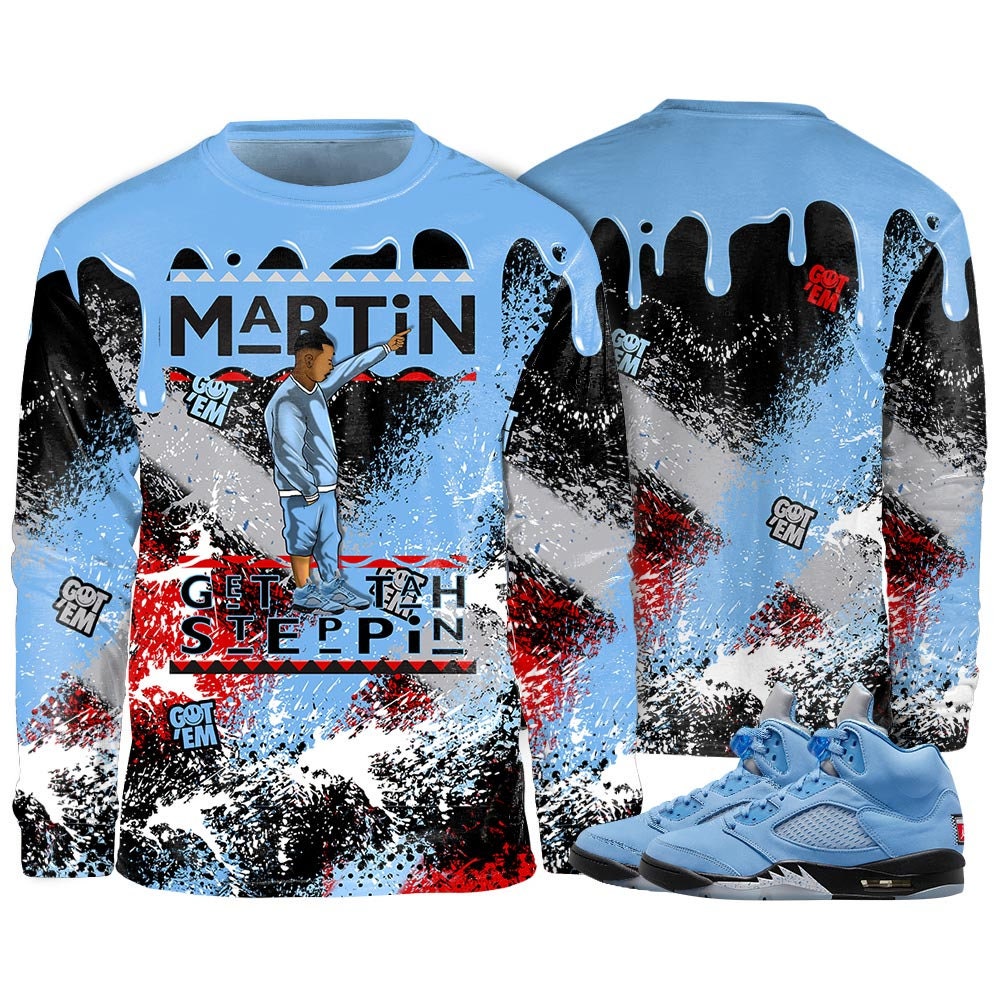 Sauce Martin Tv 80s Shirt Match Retro University Blue 5s Tee, Jordan 5 ...