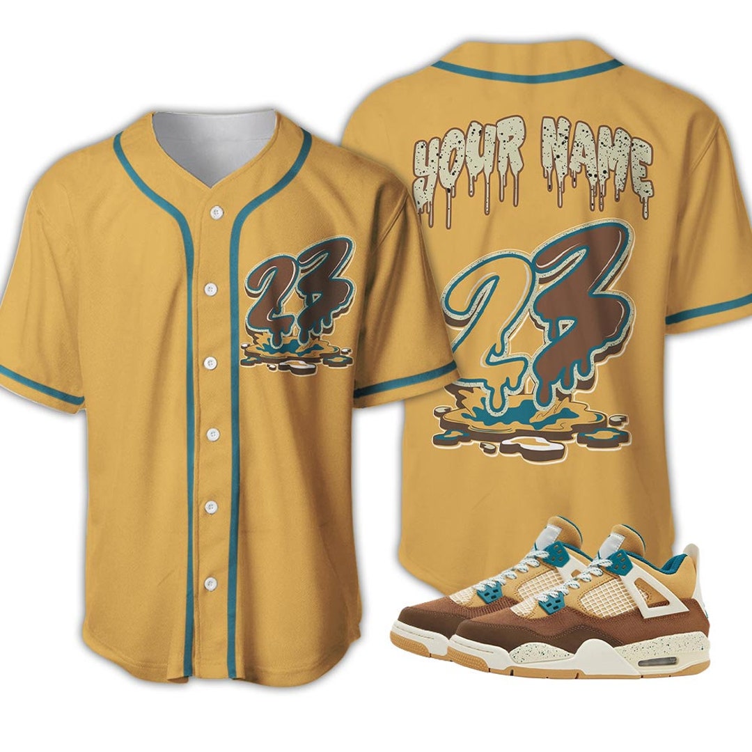 Custom 23 Drip Baseball Jersey Shirt to Match Sneaker TD Cacao - Etsy
