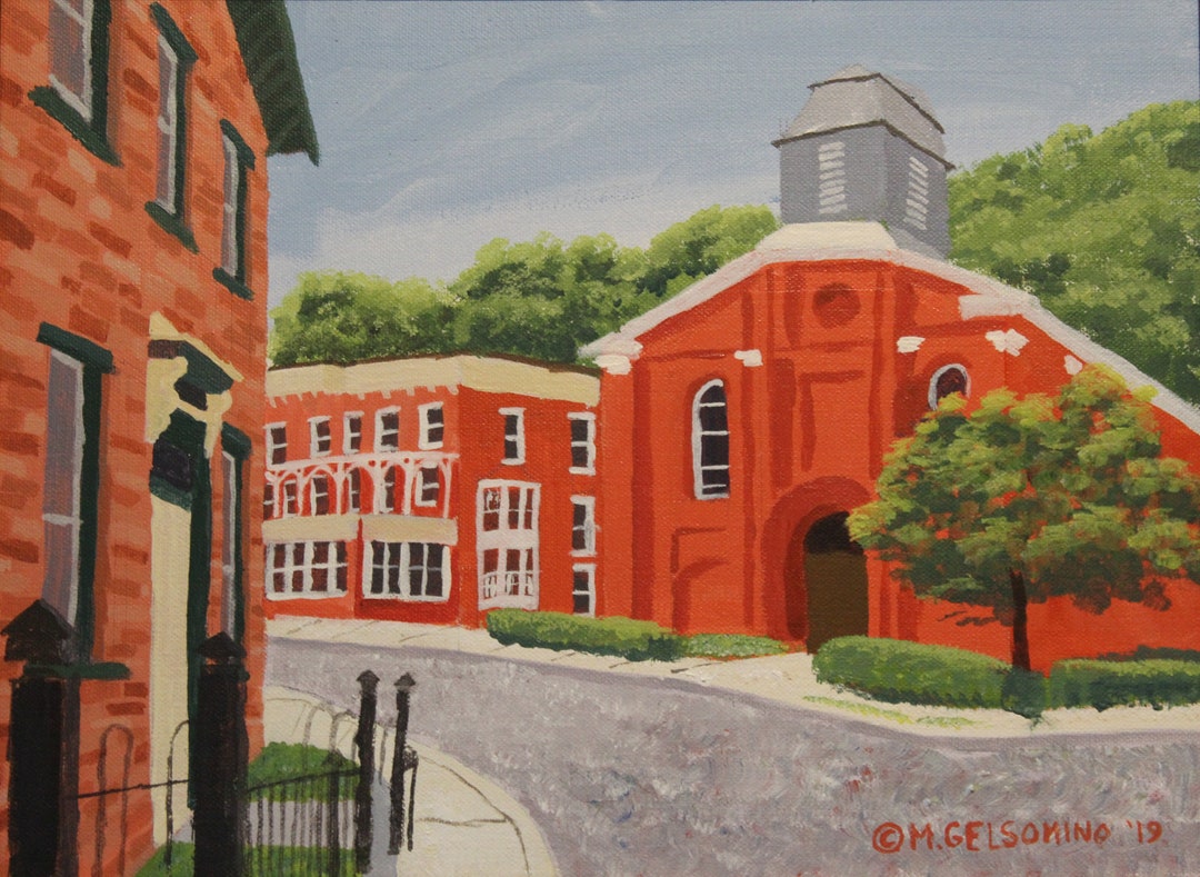 Three Red Structures - Etsy