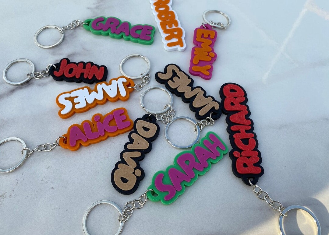 Custom Keychain 3D Printed Personalized Name Tags 3D Printed Name - Etsy