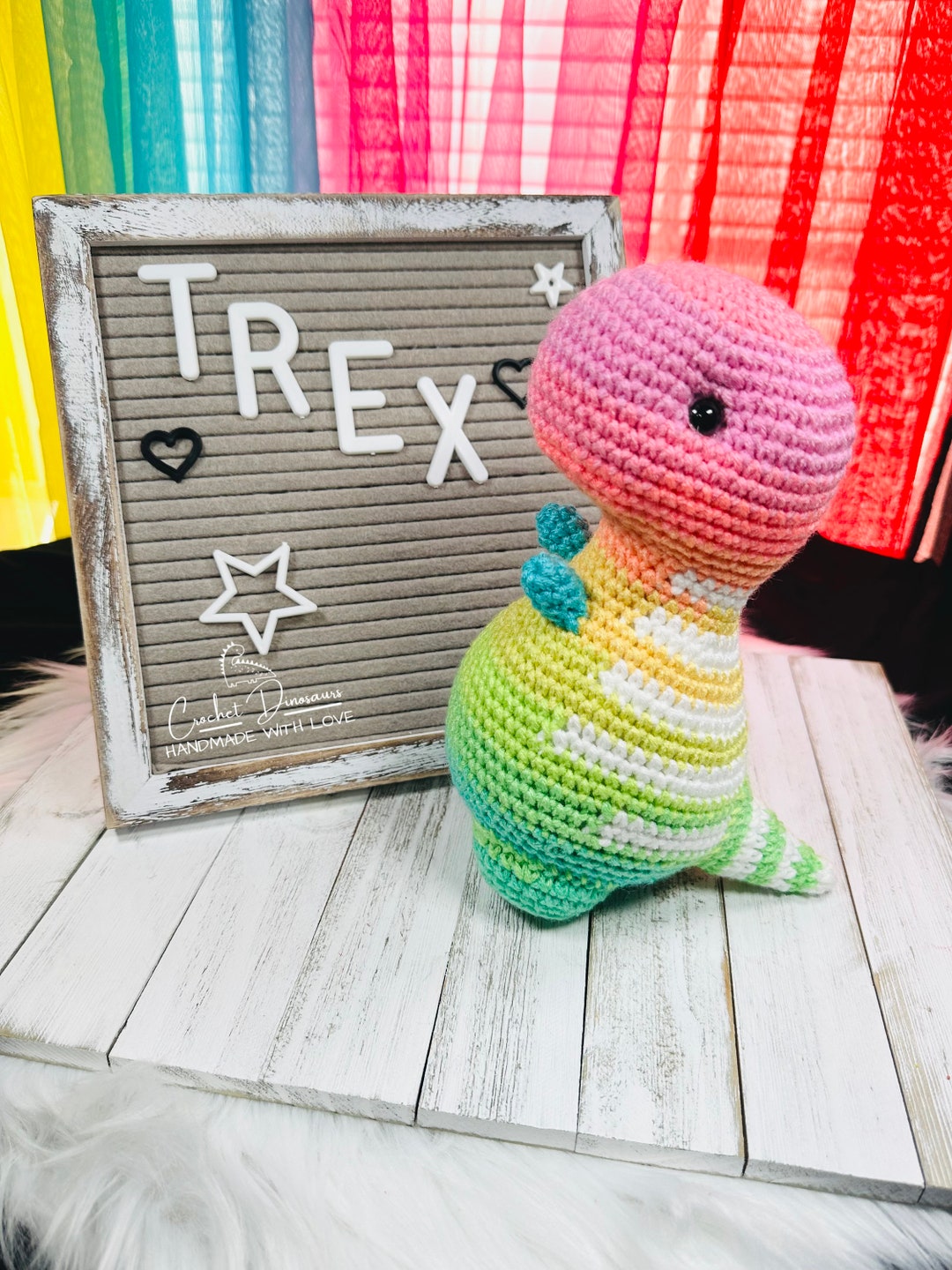 RETRO Crochet Timothy the T Rex Dinosaur Crochet Trex Tyrannosaurus Rex ...
