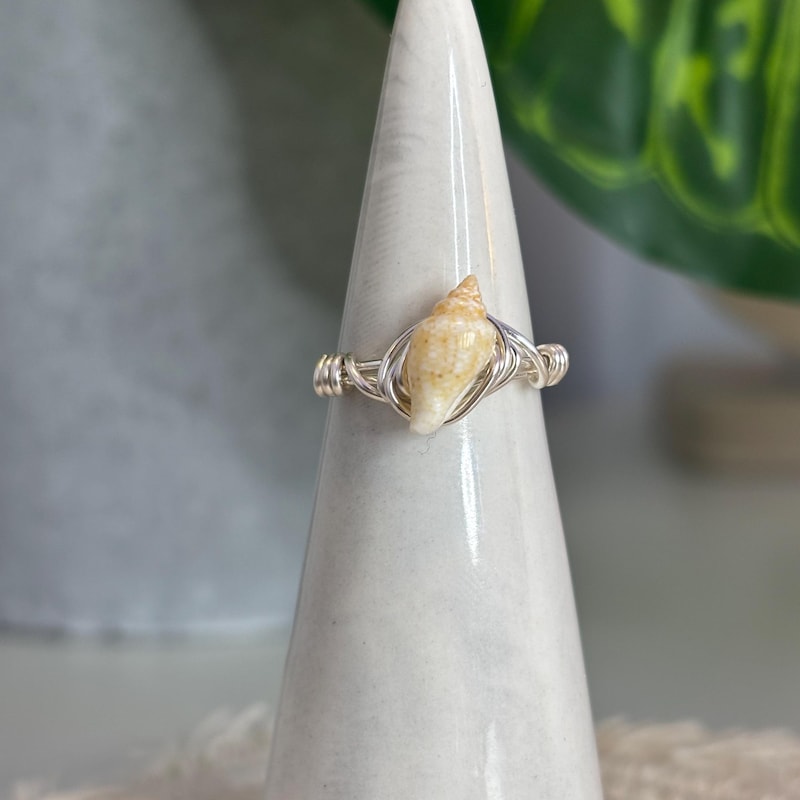 Silver Seashell Ring - Etsy