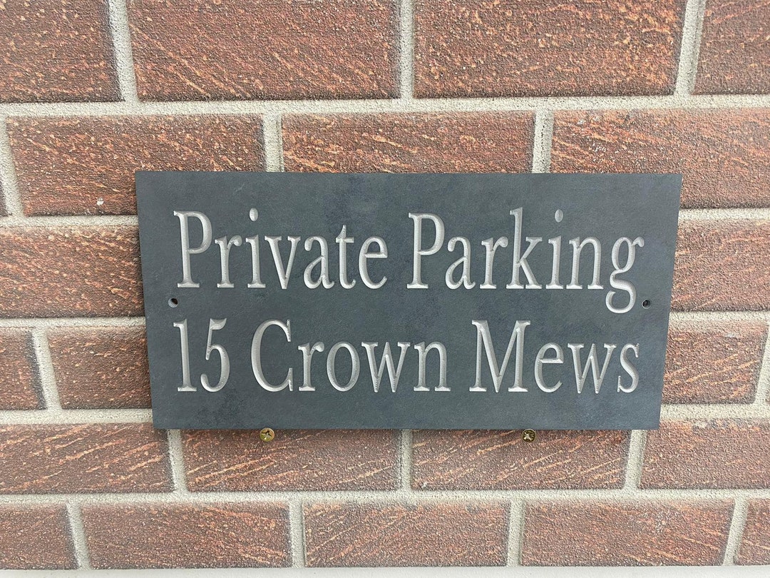 Custom Silver Painted Slate House Sign 40x20cm Personalized Hand ...