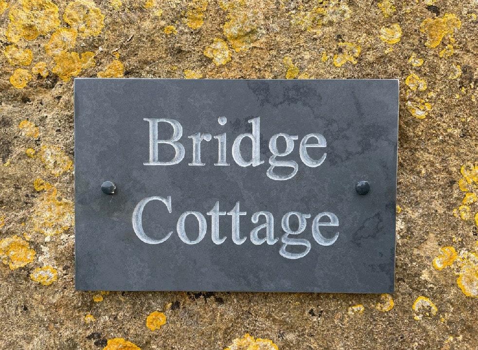 Slate House Signs Name Number Plaque 300x200mm, Unpainted. Personalised ...