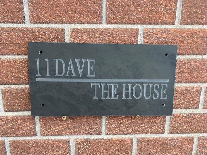 Personalized Slate House Sign: Engraved Plaque, Weatherproof Finish ...
