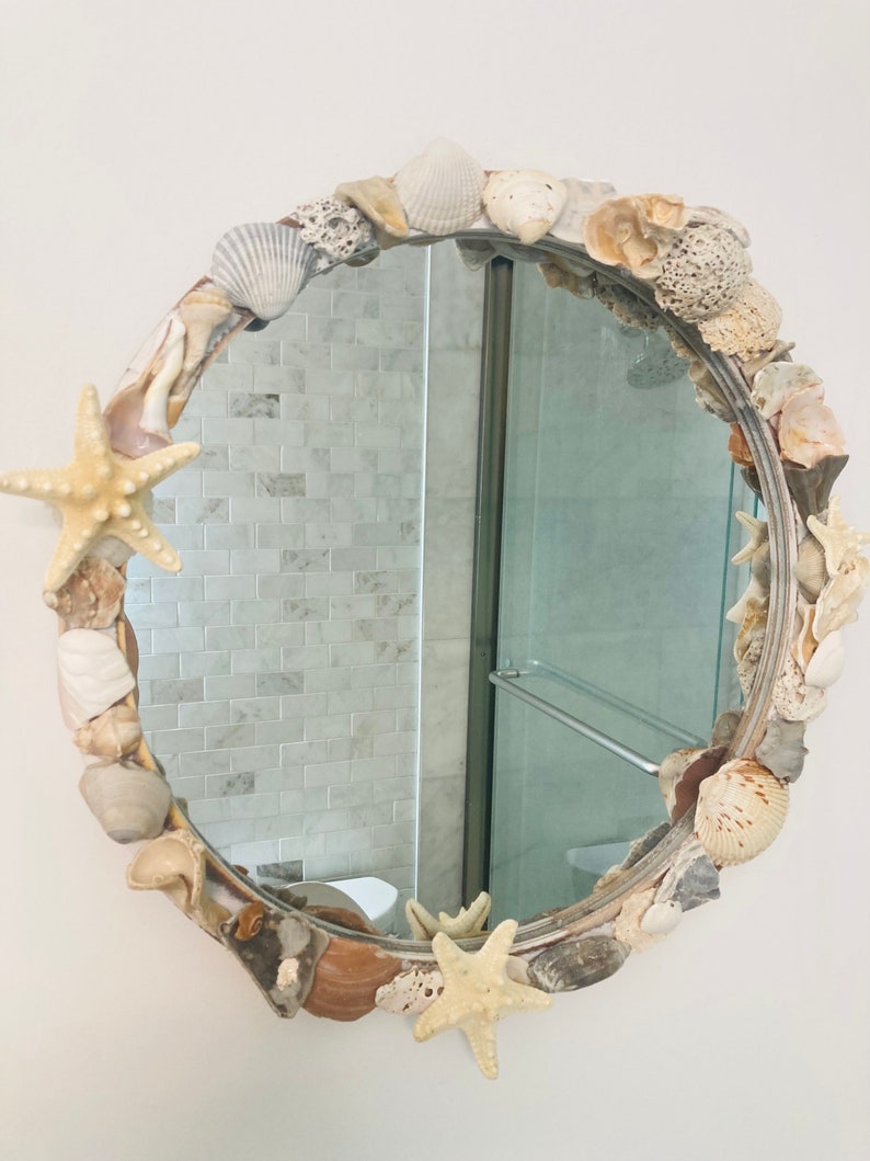 Round Shell Mirror - Etsy