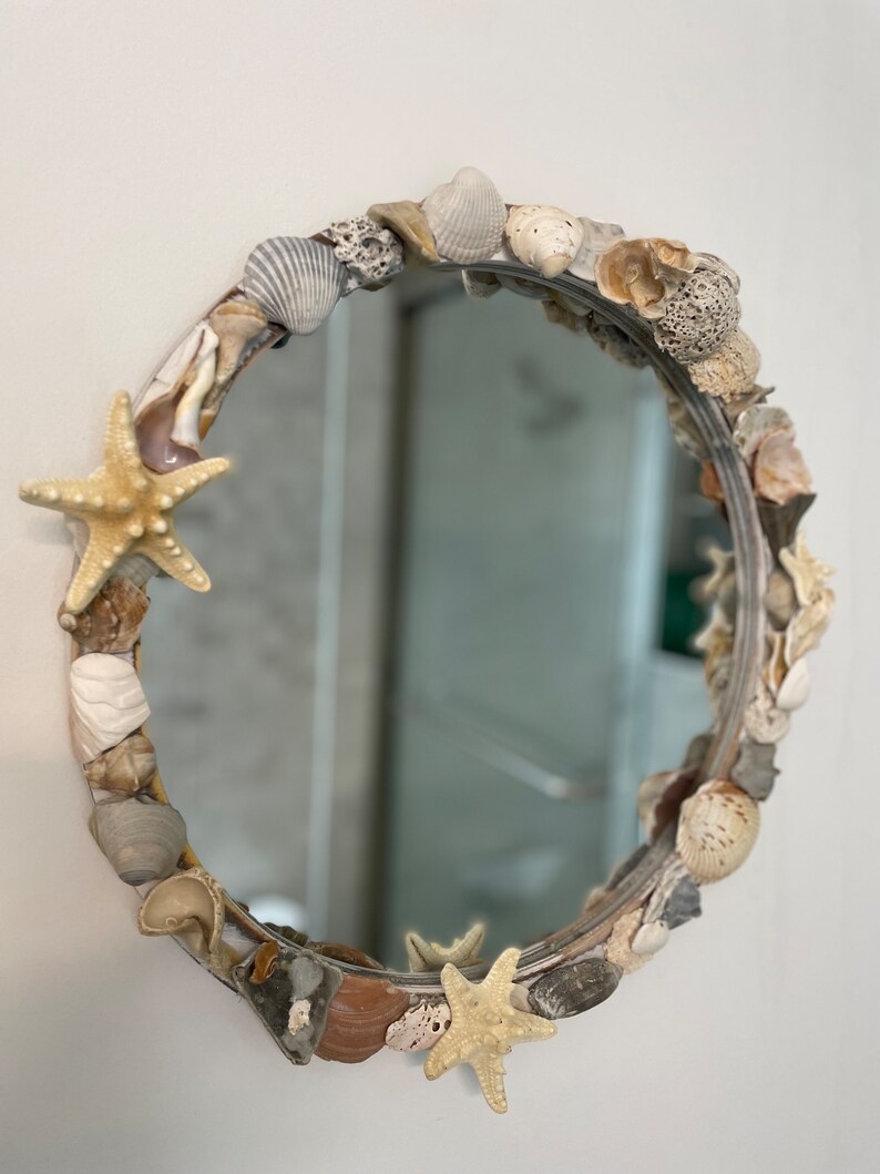 Round Shell Mirror - Etsy