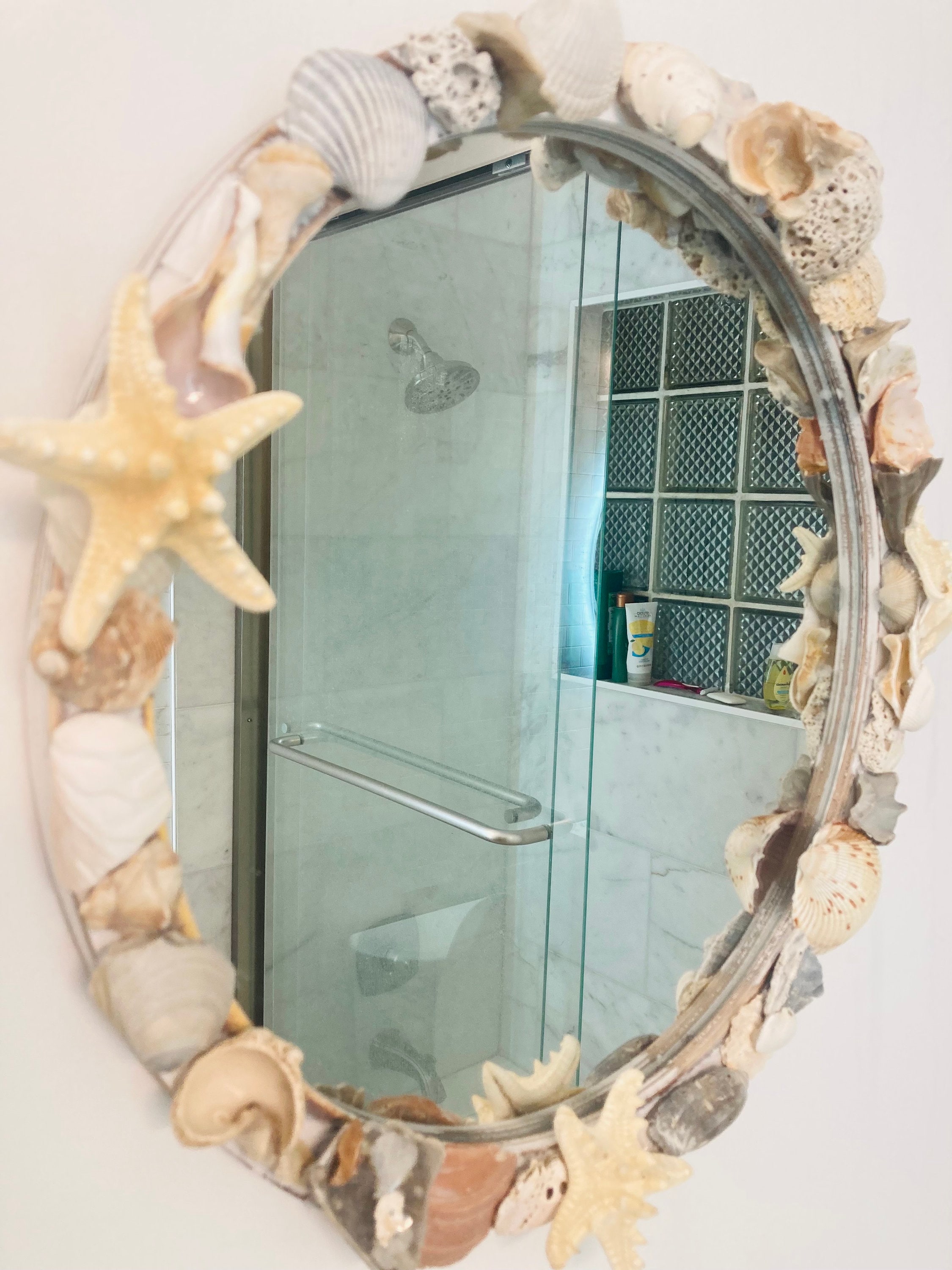 Round Shell Mirror - Etsy