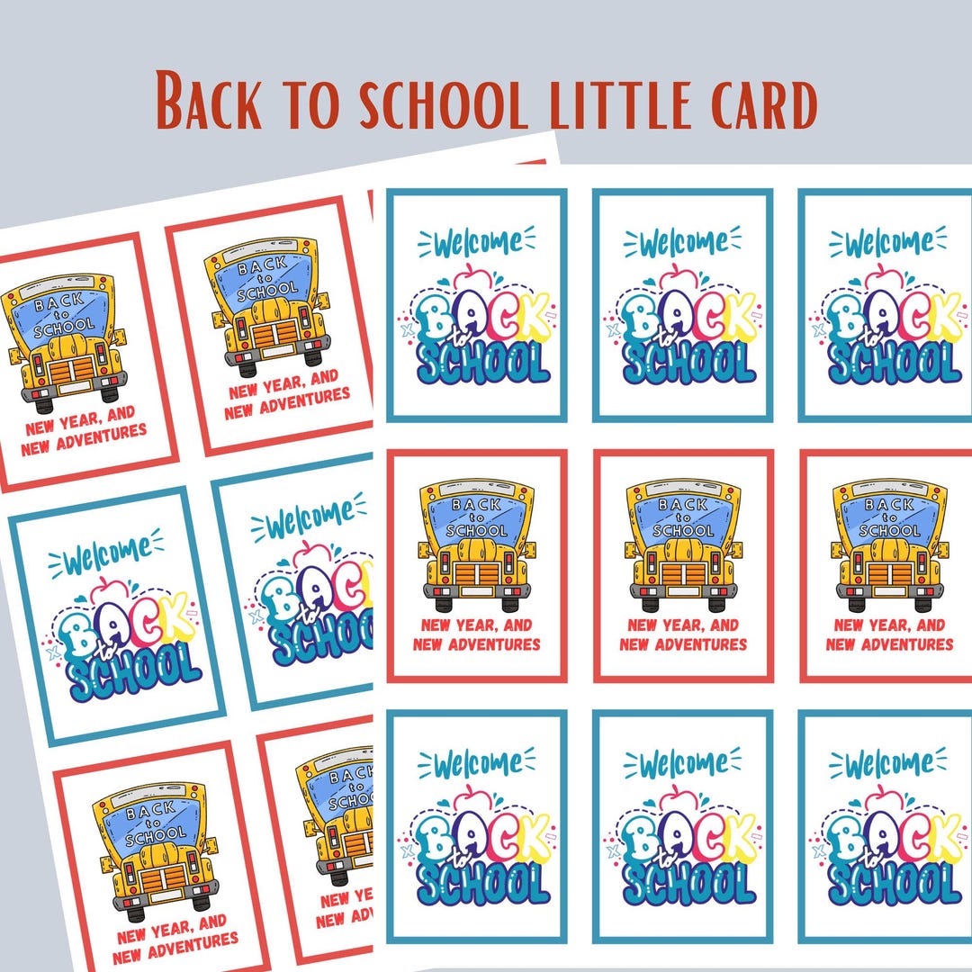 Mini Back to School Cards From Teacher to Students | 9 per Page | 2 Fun ...