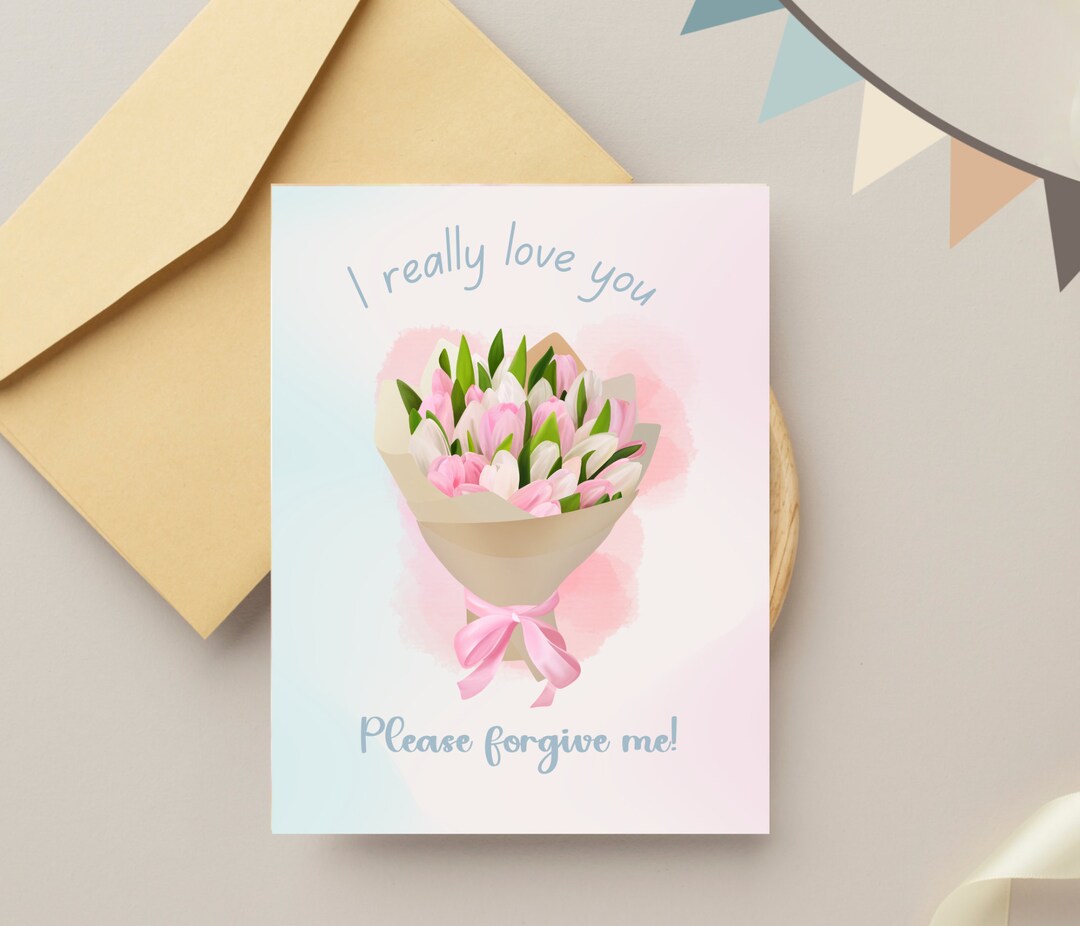 Please Forgive Me Greeting Card - Printable PDF, 4.25 X 5.5 Inches ...