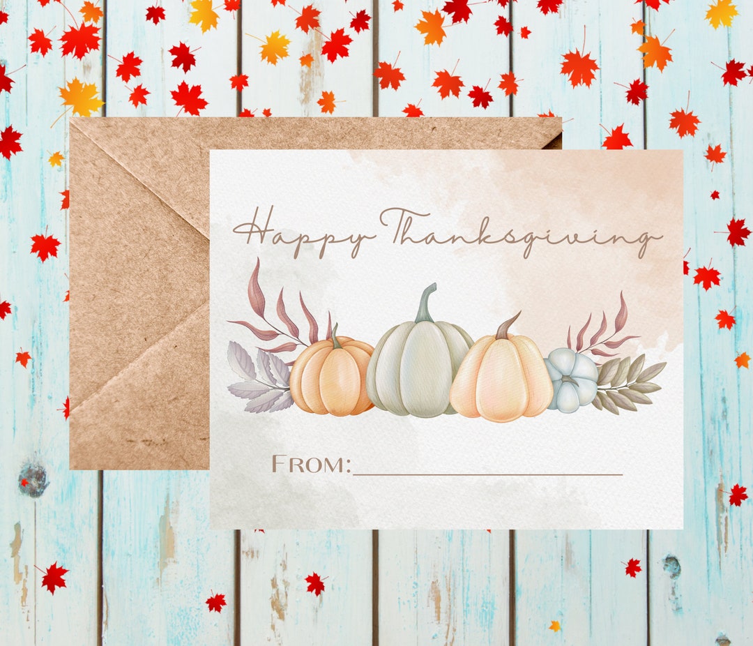 Happy Thanksgiving Greeting Note Cards, Pumpkin Party, 6 Design, 12 ...