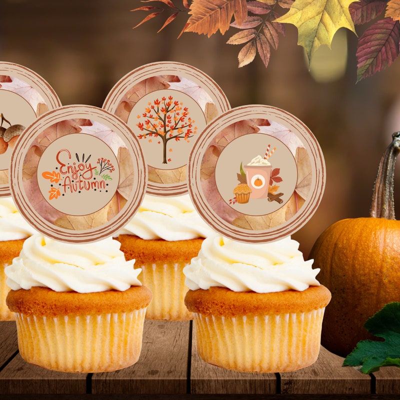 Fall Cupcake Toppers - Etsy