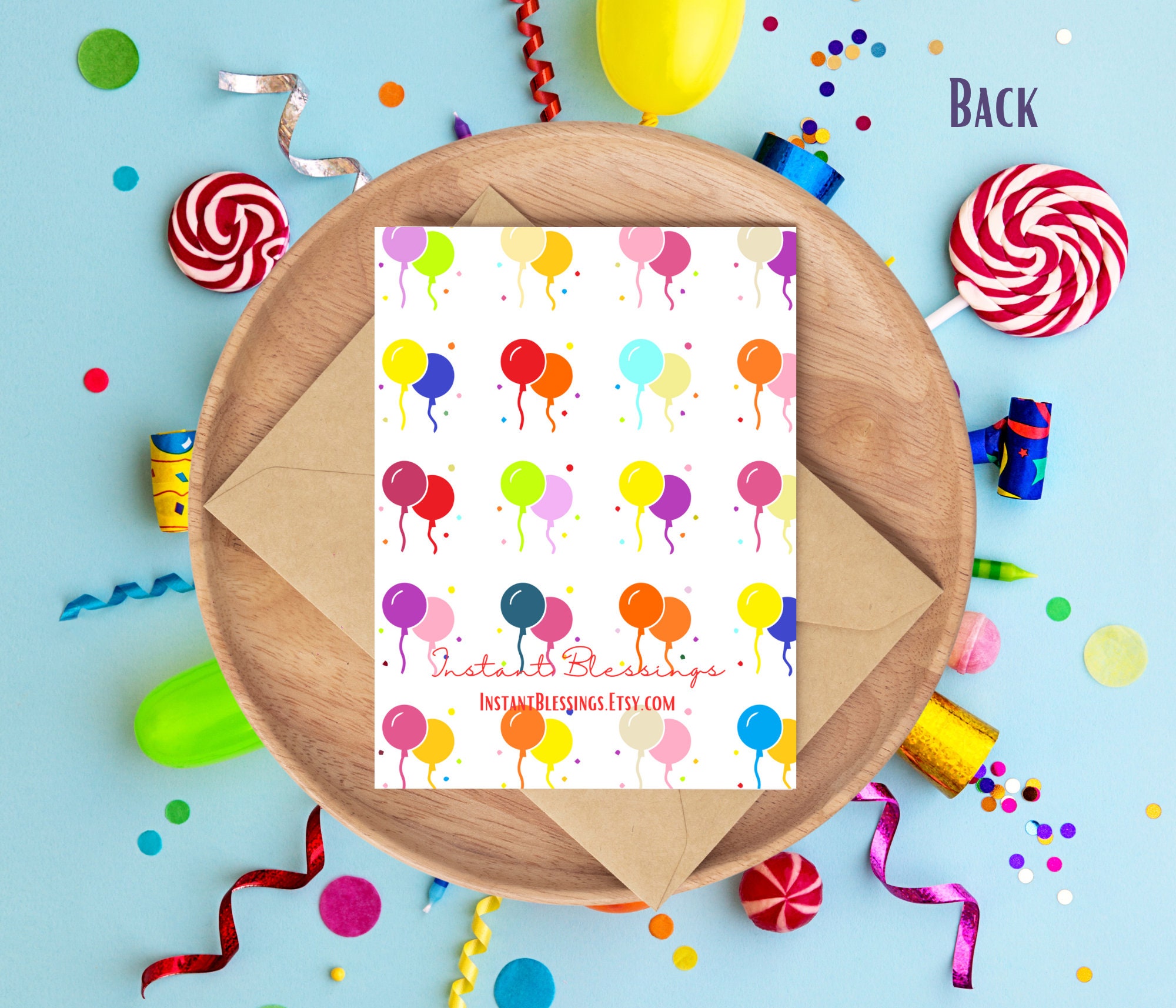 Happy Birthday Greeting Card, 5 X 7 Inches, Colorful Balloons. Instant ...