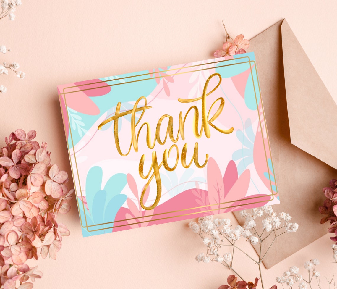 Thank You Printable Card Bundle A2 & A7 Assorted Set, Instant Download ...