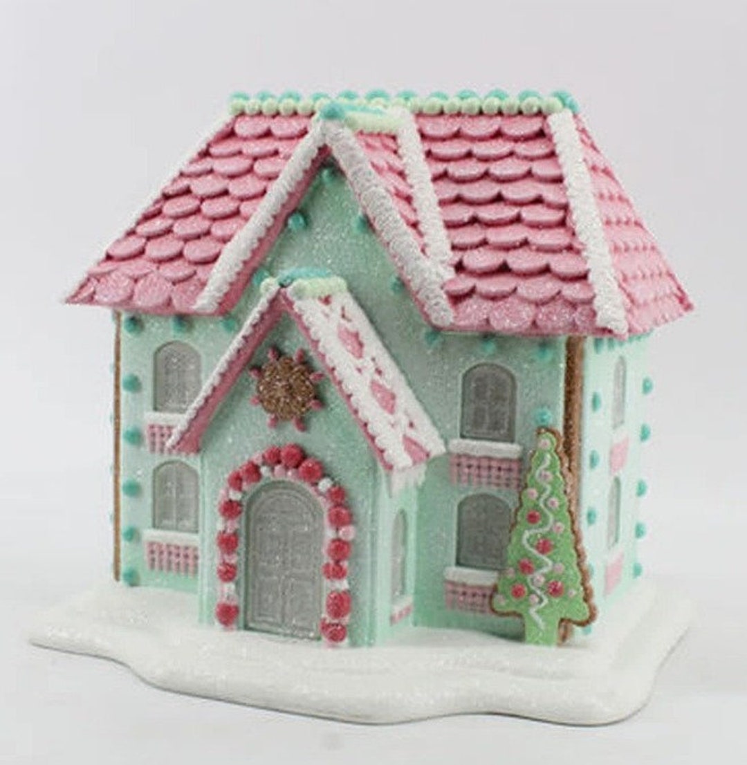 Glittered LED Lighted Gingerbread House - Etsy