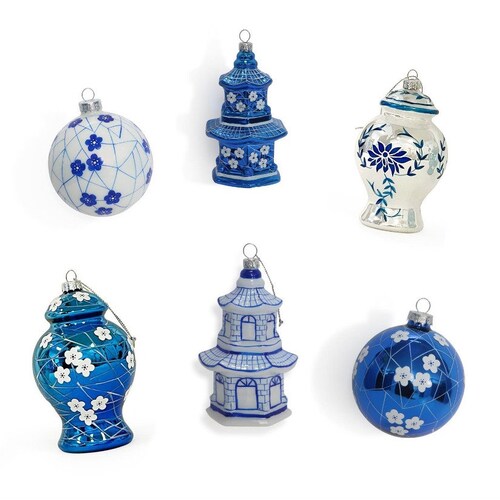 Blue and White Hand-crafted Ornaments - Etsy