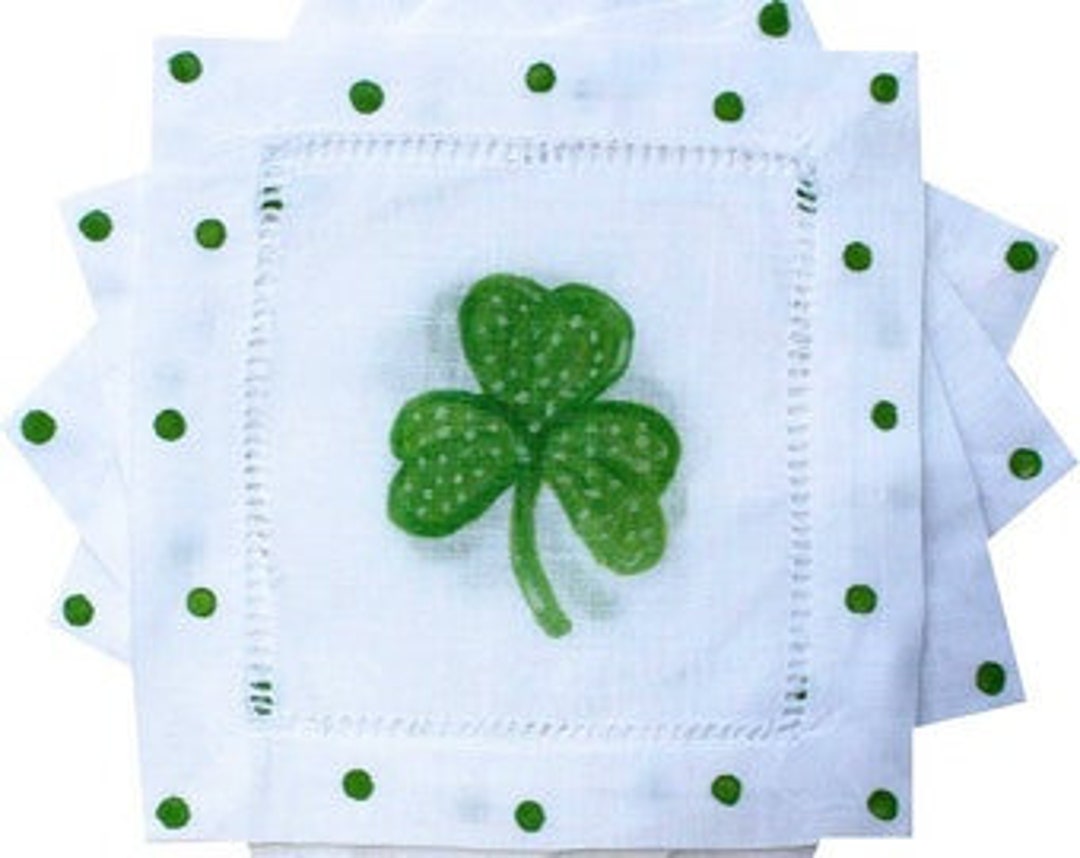 St. Patrick's Day Shamrock Cocktail Napkins - Etsy