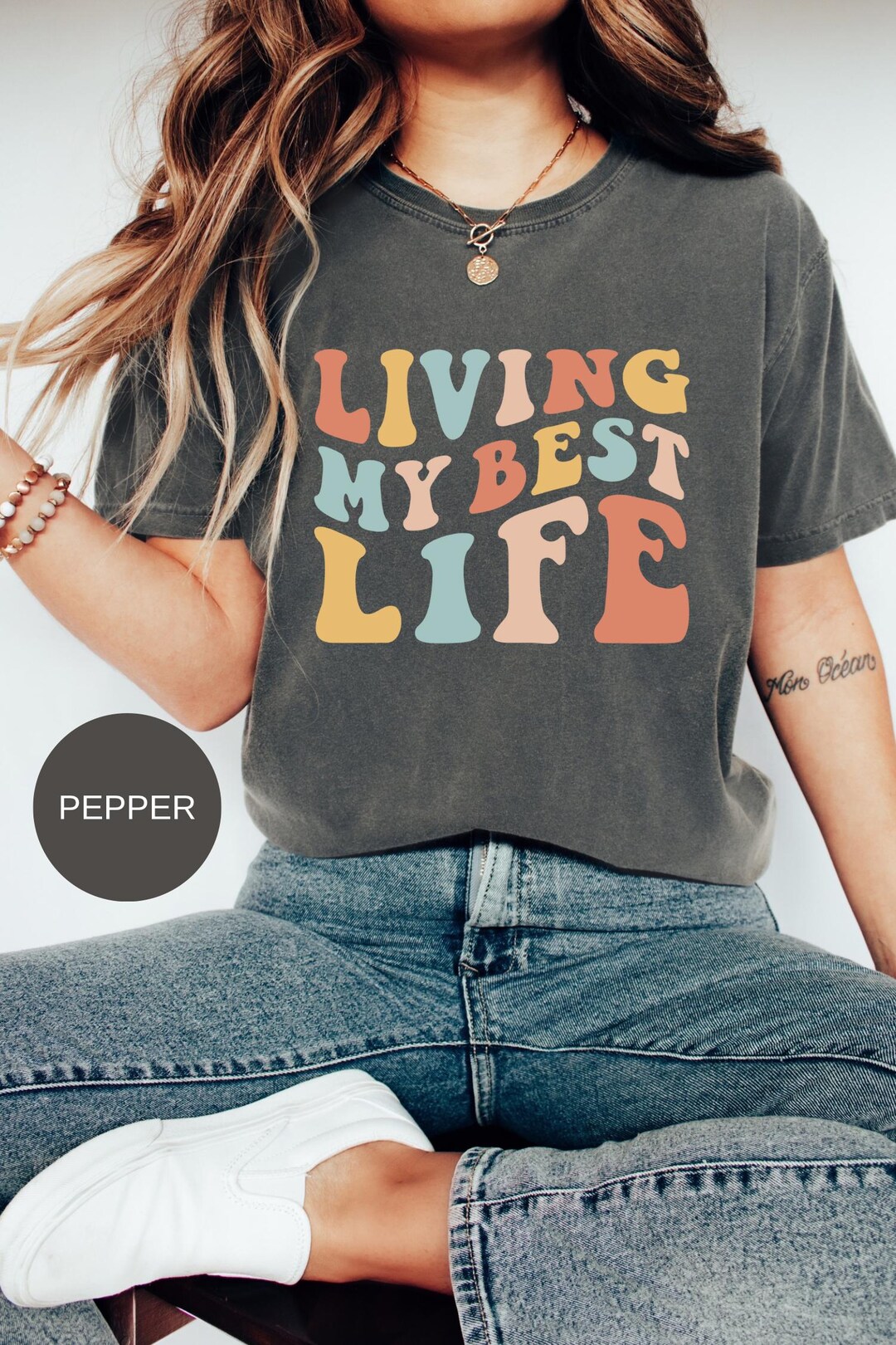 Living My Best Life Shirt, Living My Best Life Tee, Gift, Motivational ...