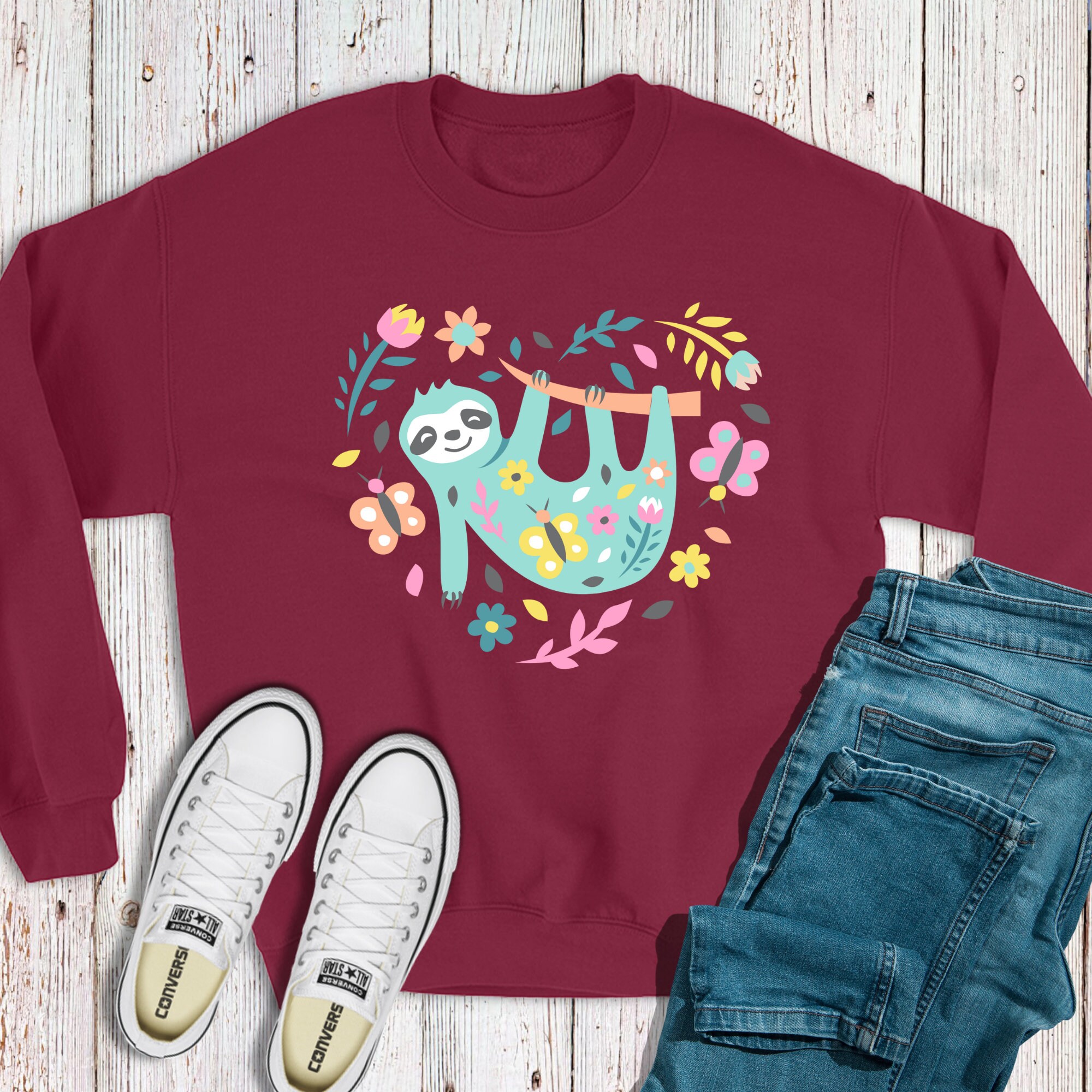 Sloth Sweatshirt, Sweatshirt, Animal Lover Sweatshirt, Sloth Lover ...