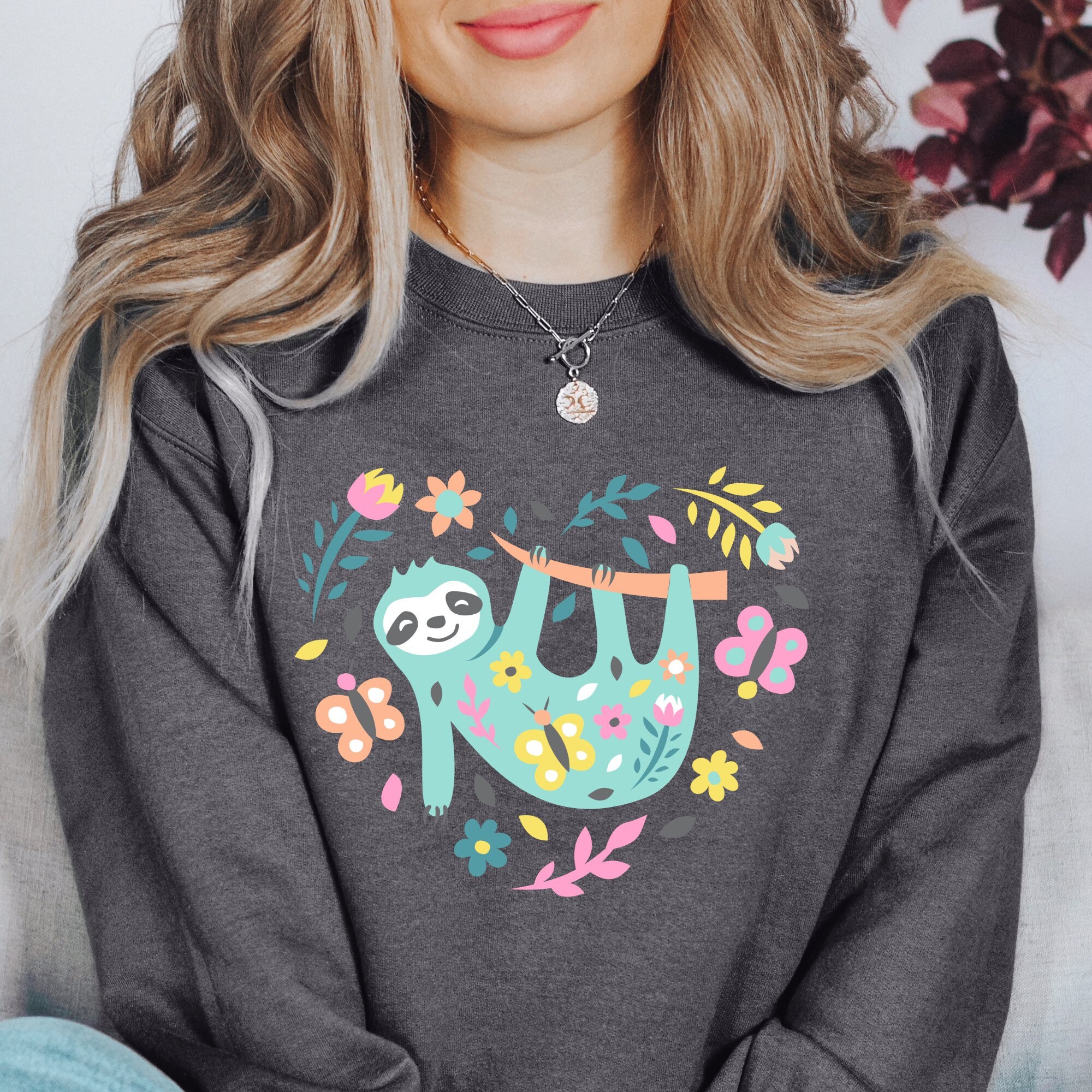 Sloth Sweatshirt, Sweatshirt, Animal Lover Sweatshirt, Sloth Lover ...