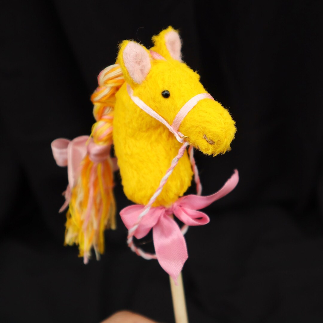 Yellow Miniature Horse on a Stick Hand Horse for Doll - Etsy
