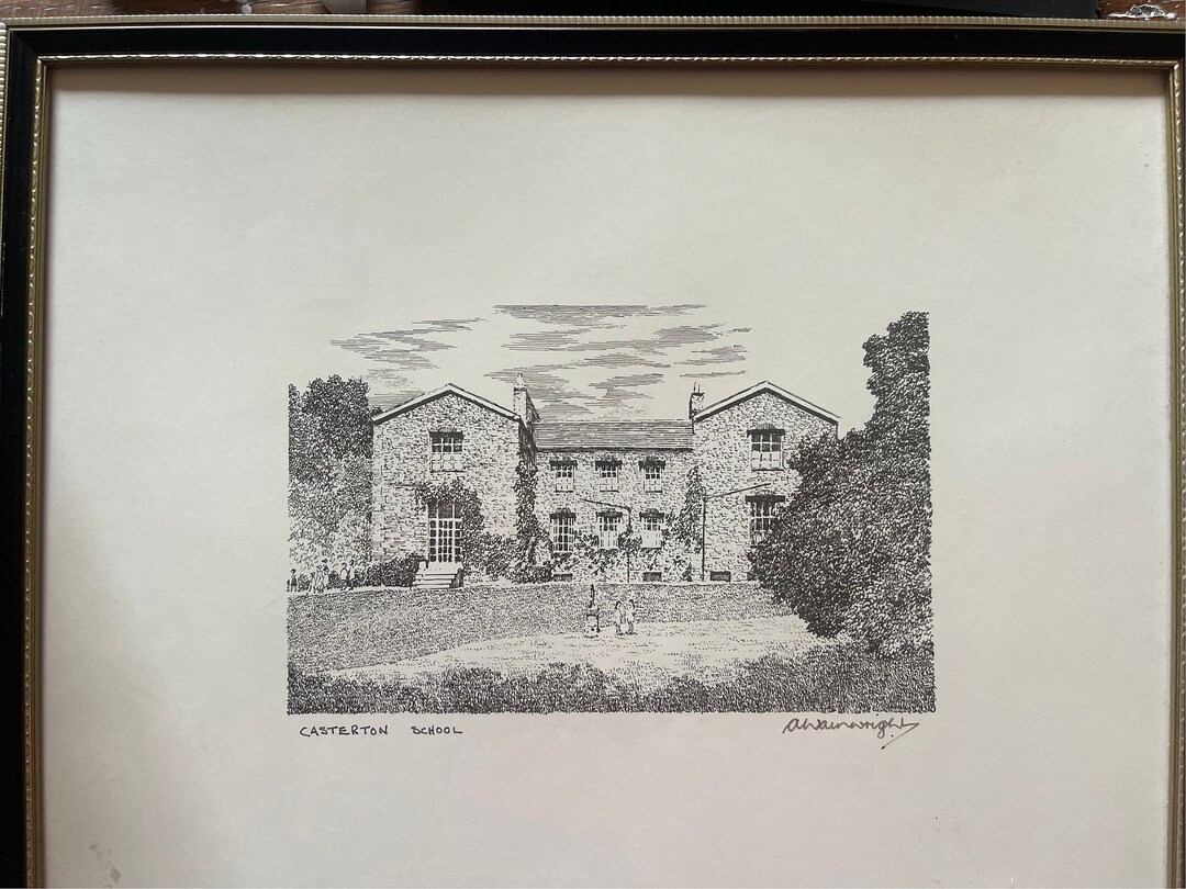 Signed Alfred Wainwright Print. Pen and Ink Sketch. Casterton School ...