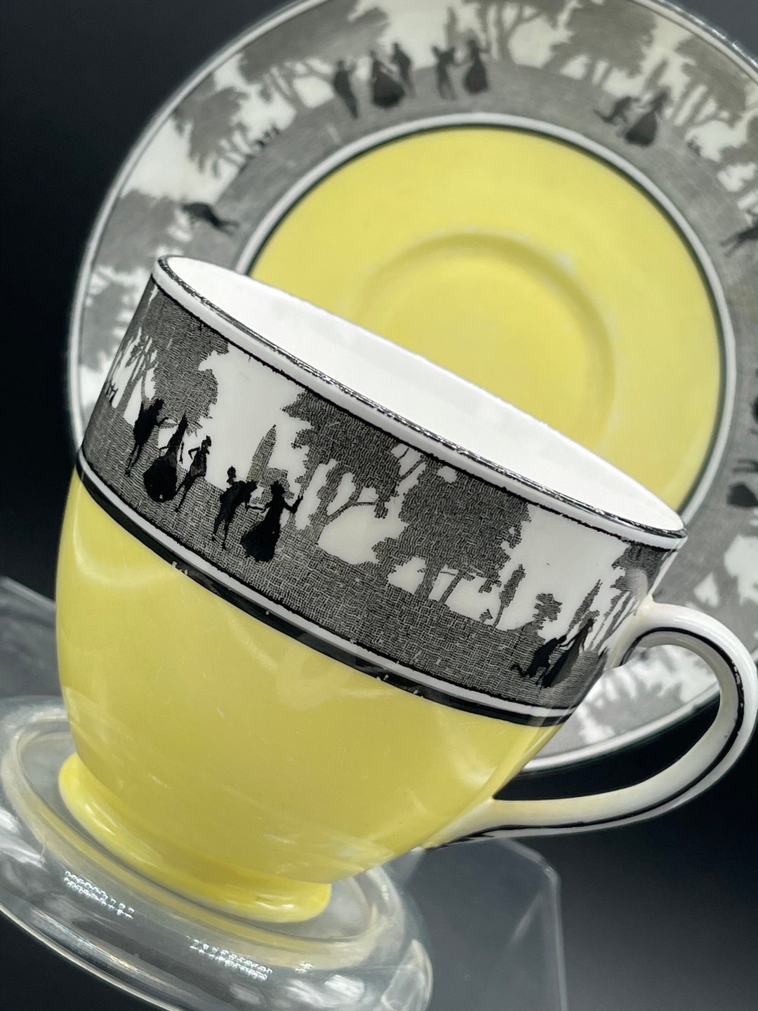 Vintage Foley China Tea Cup and Saucer. 1930s. Silhouette Pattern ...