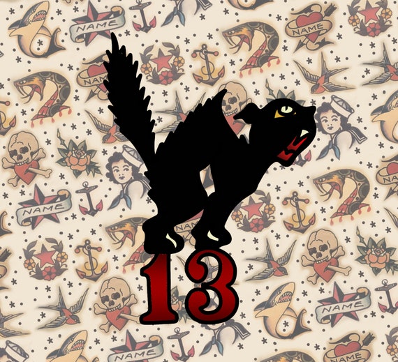 Lucky 13 Tattoo Flash