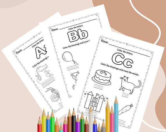 26 Alphabet Coloring Pages Preschool Coloring Page - Etsy