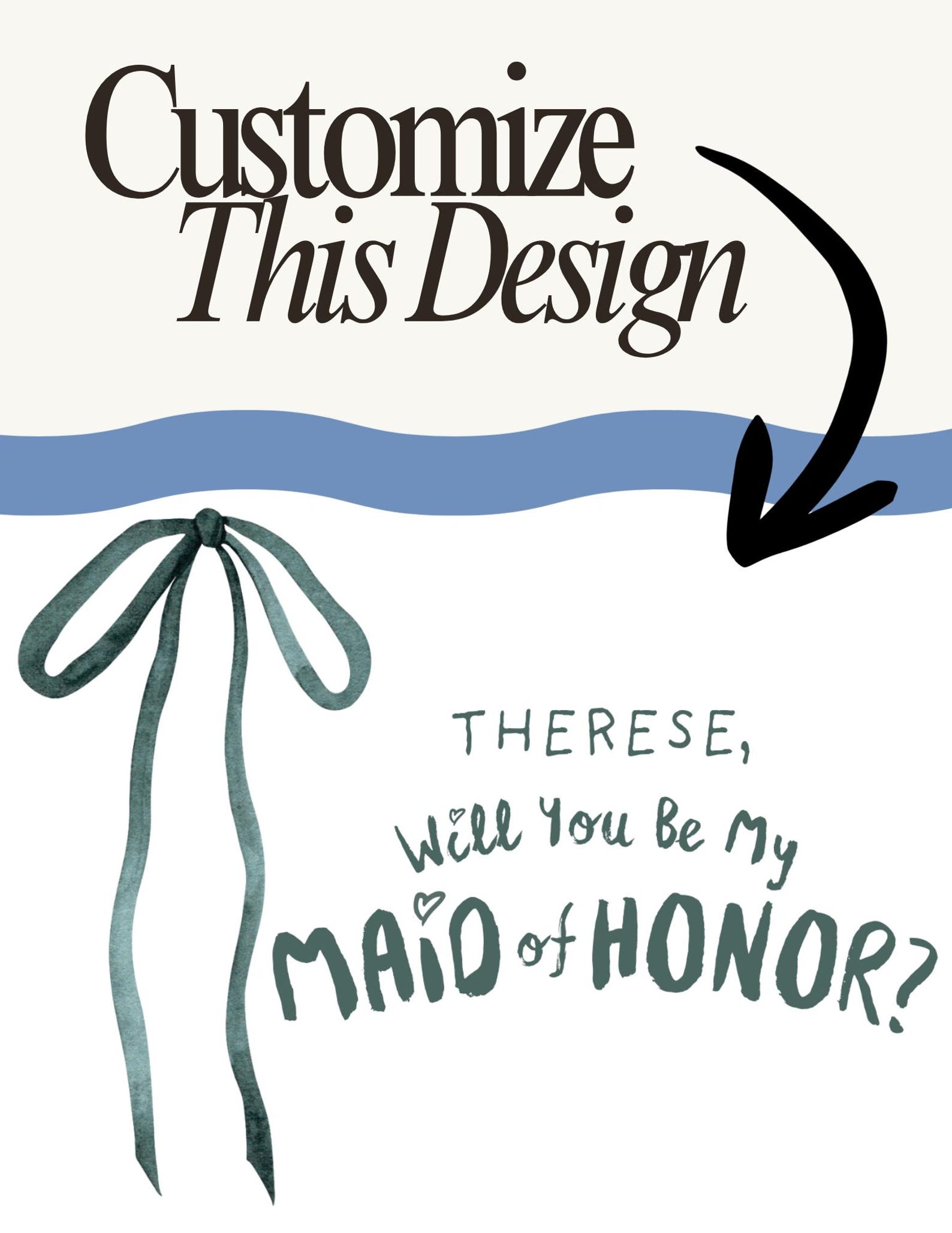 Custom Wine Label Proposal for Maid of Honor Gift Champagne Label for ...