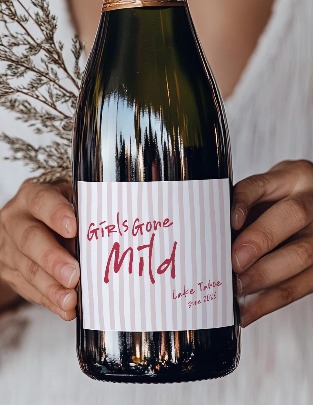 Girls Gone Mild Custom Wine Label for Girls Trip Party Favor Pastel ...