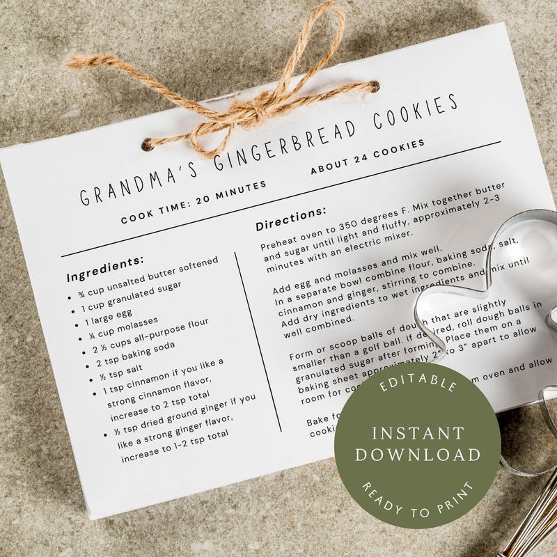 Recipe Card Hand Written - Etsy UK