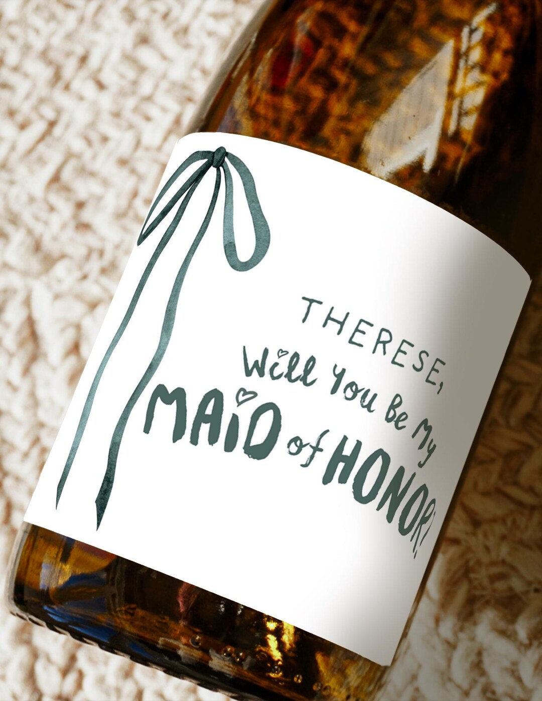 Custom Wine Label Proposal for Maid of Honor Gift Champagne Label for ...