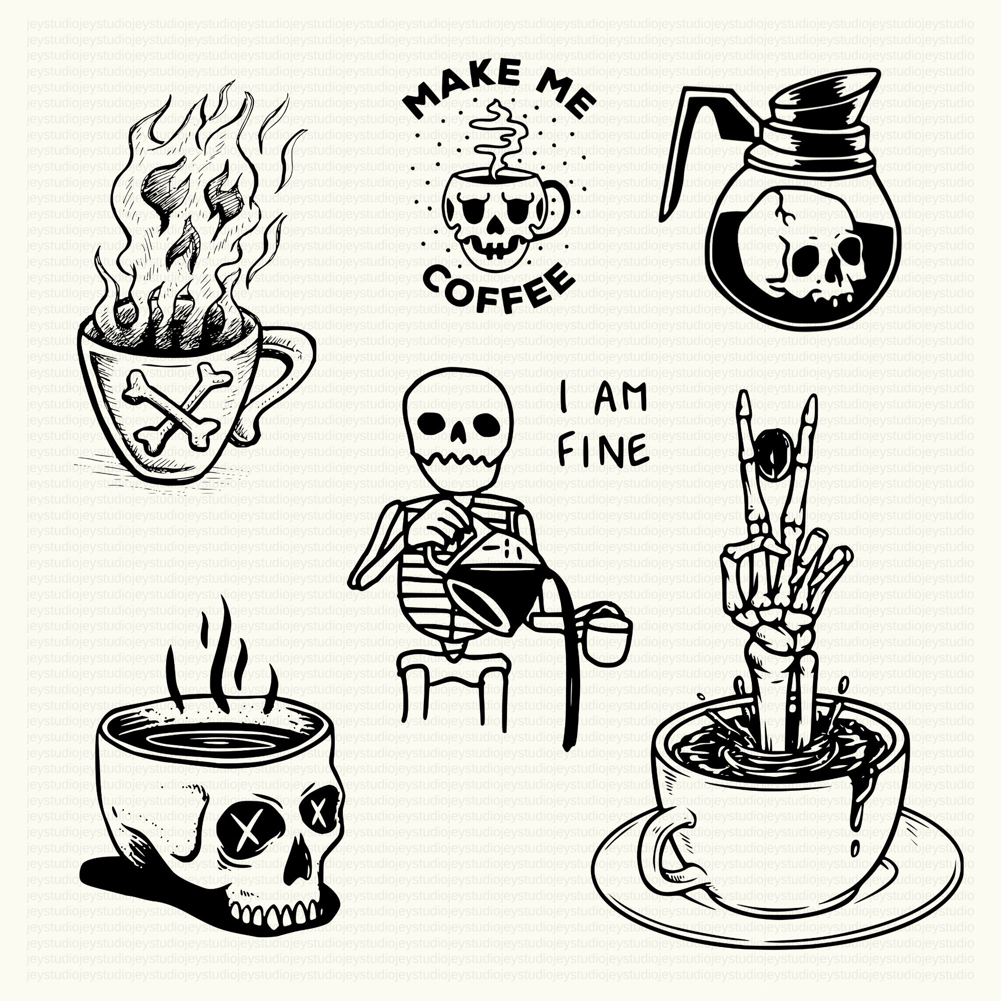 Skeleton Drinking Coffee SVG Skull/skeleton SVG Coffee SVG - Etsy