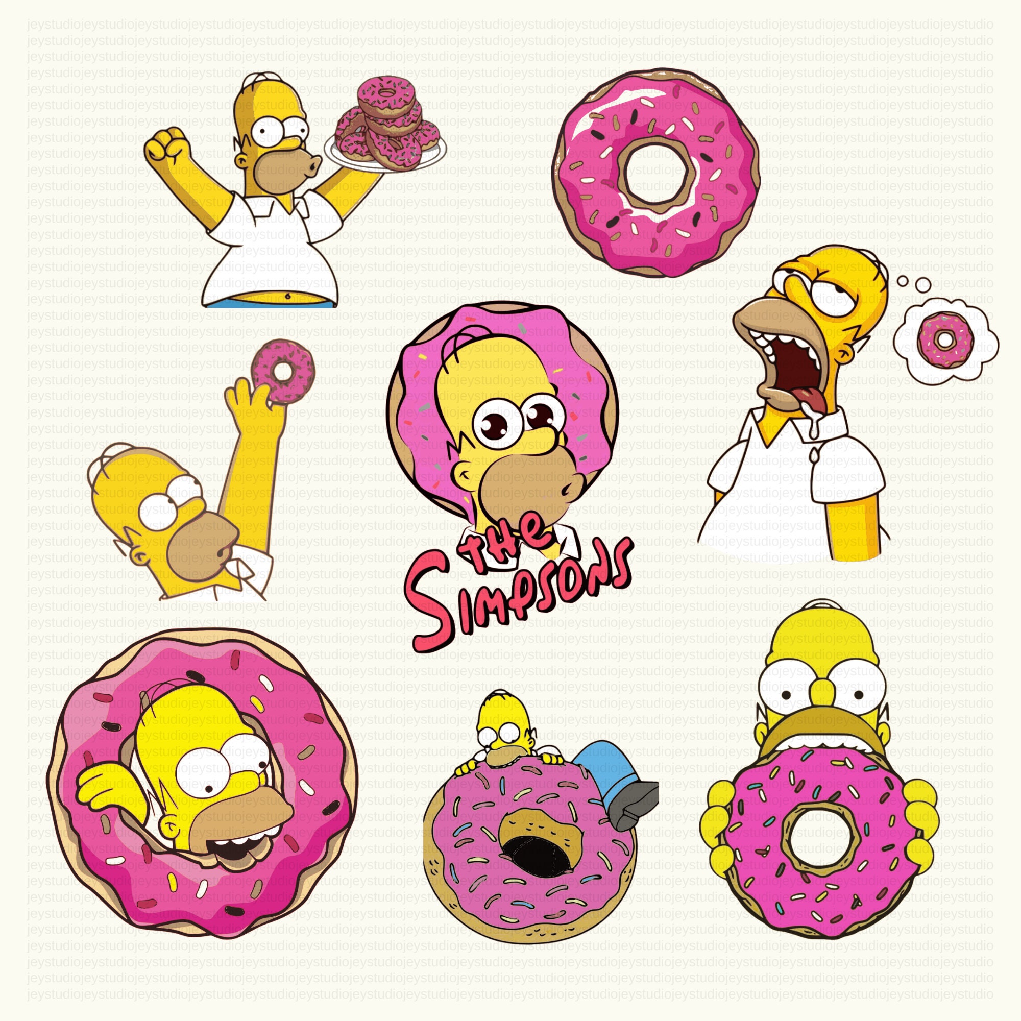 Simpsons Bundle SVG Donut SVG Simpsons Cliparts Digital - Etsy Canada