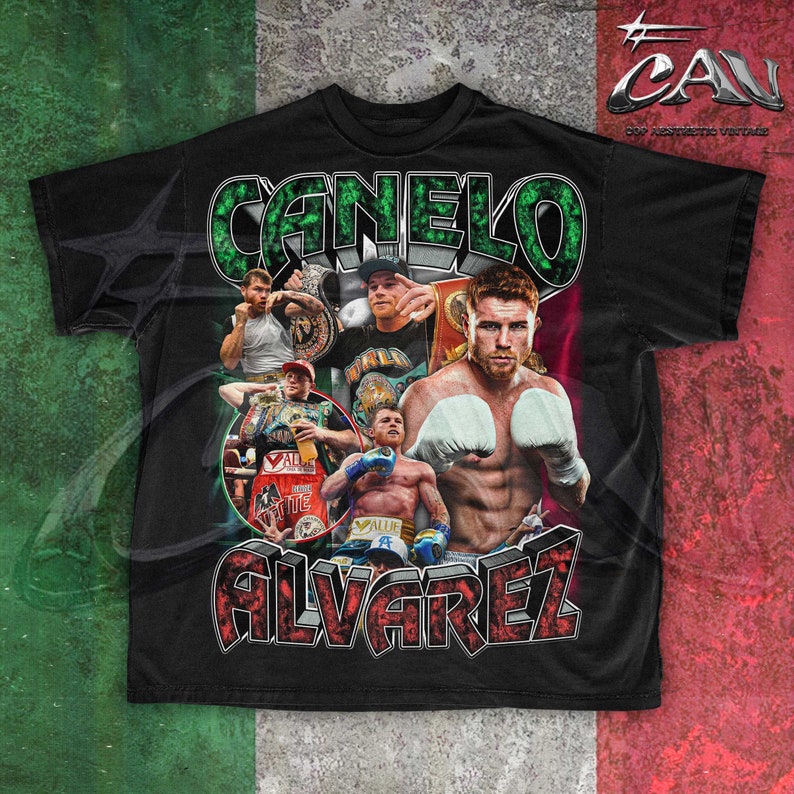 Canelo Alvarez 90's Hip-hop Style Vintage Bootleg T-shirt | Mexican ...