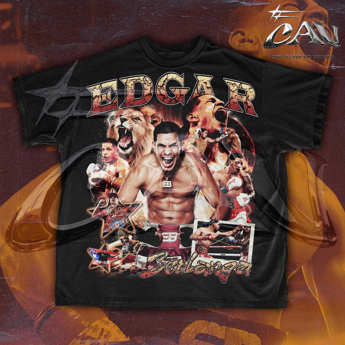 Edgar Berlanga 90's Hip-hop Bootleg Style T-shirt | Puerto Rican Boxer ...