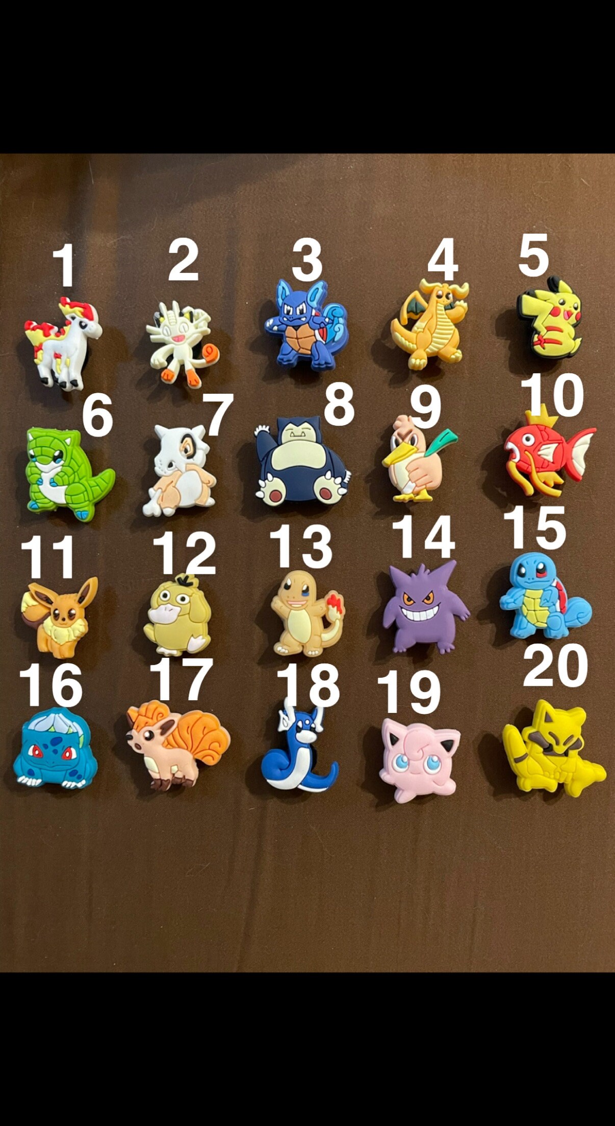 Pokemon Croc Charms - Etsy