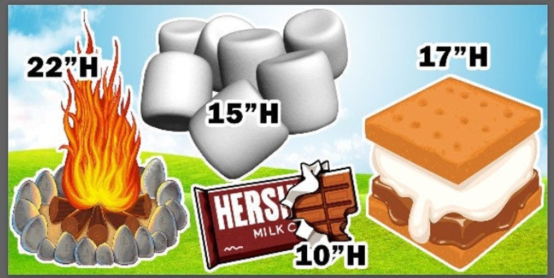 Qs SMORES Party Props Decorations Backdrops Cutouts Signs Decor Table ...