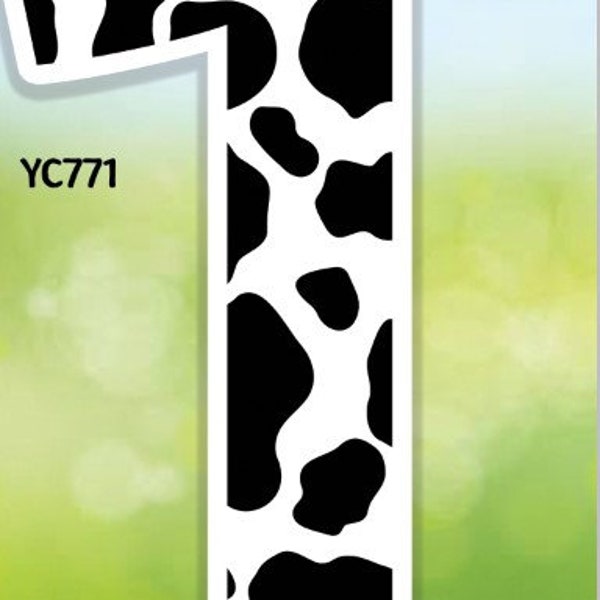 Cow Print Number - Etsy