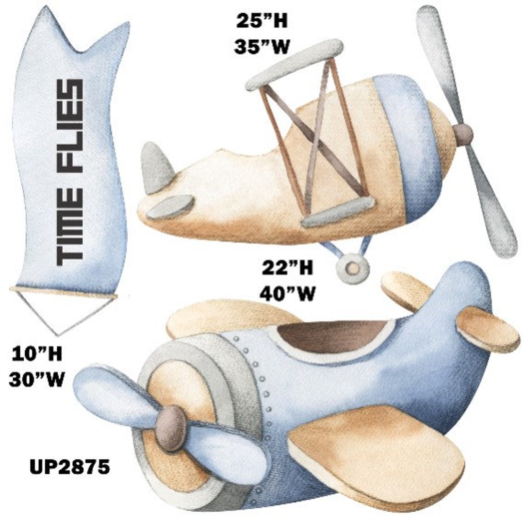 Vintage Watercolor Airplane Props Decorations Backdrops Cutouts Signs ...