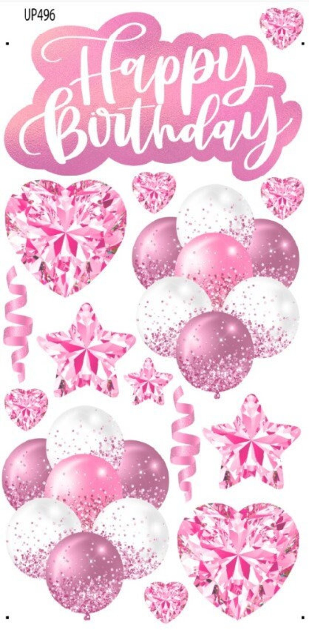 Pink Happy Birthday Coroplast Party Props decoraciones chiaras telones ...