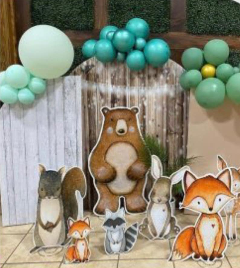 WOODLAND FOREST ANIMALS Baby Shower Party Props Decorations - Etsy
