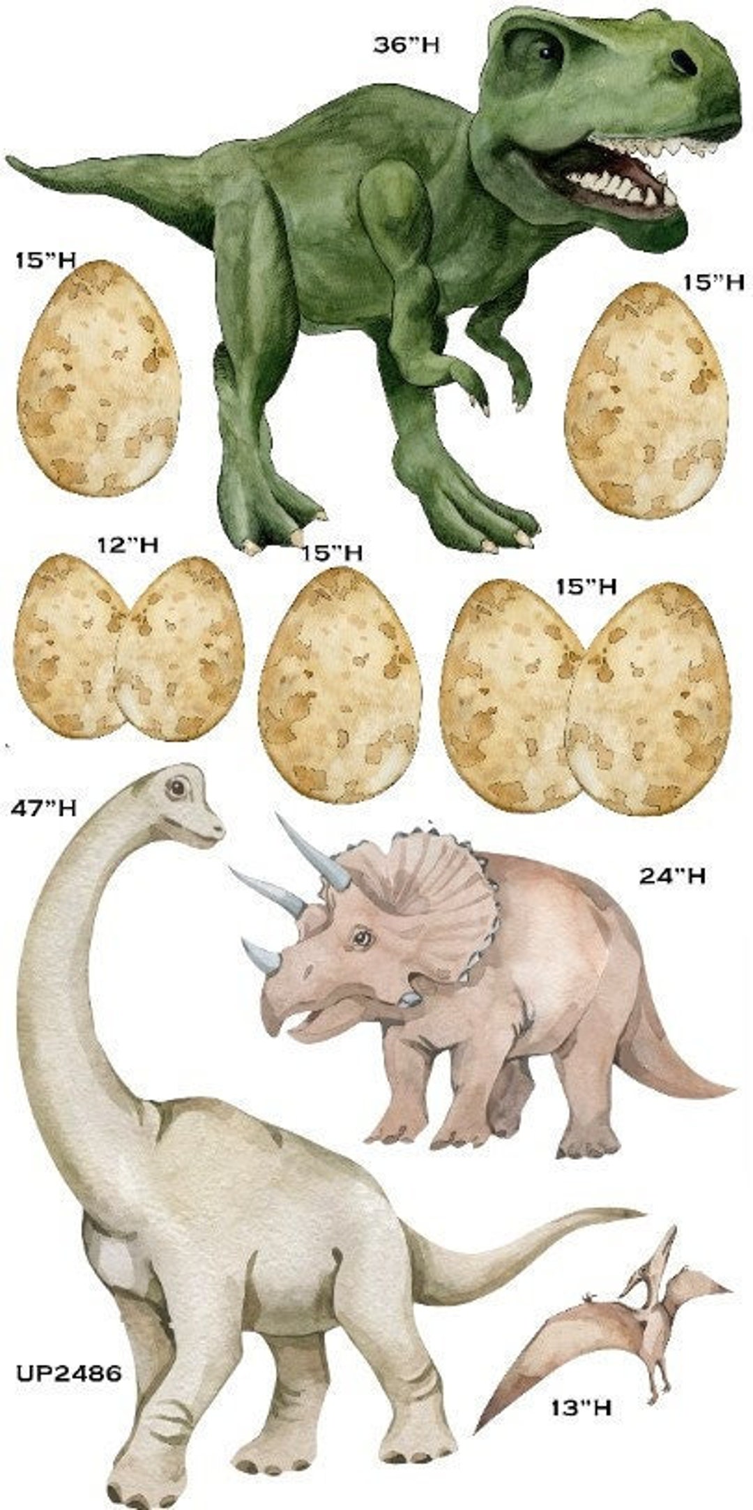 Dinos Watercolor Dinosaur Coroplast Cutouts Party Props - Etsy