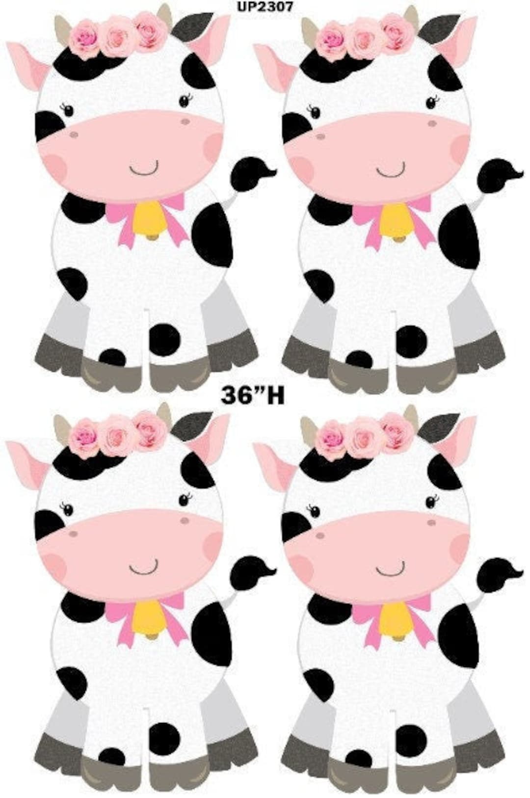 Cows Farm Animals Party Props Decorations Cutouts Coroplast Signs Table ...