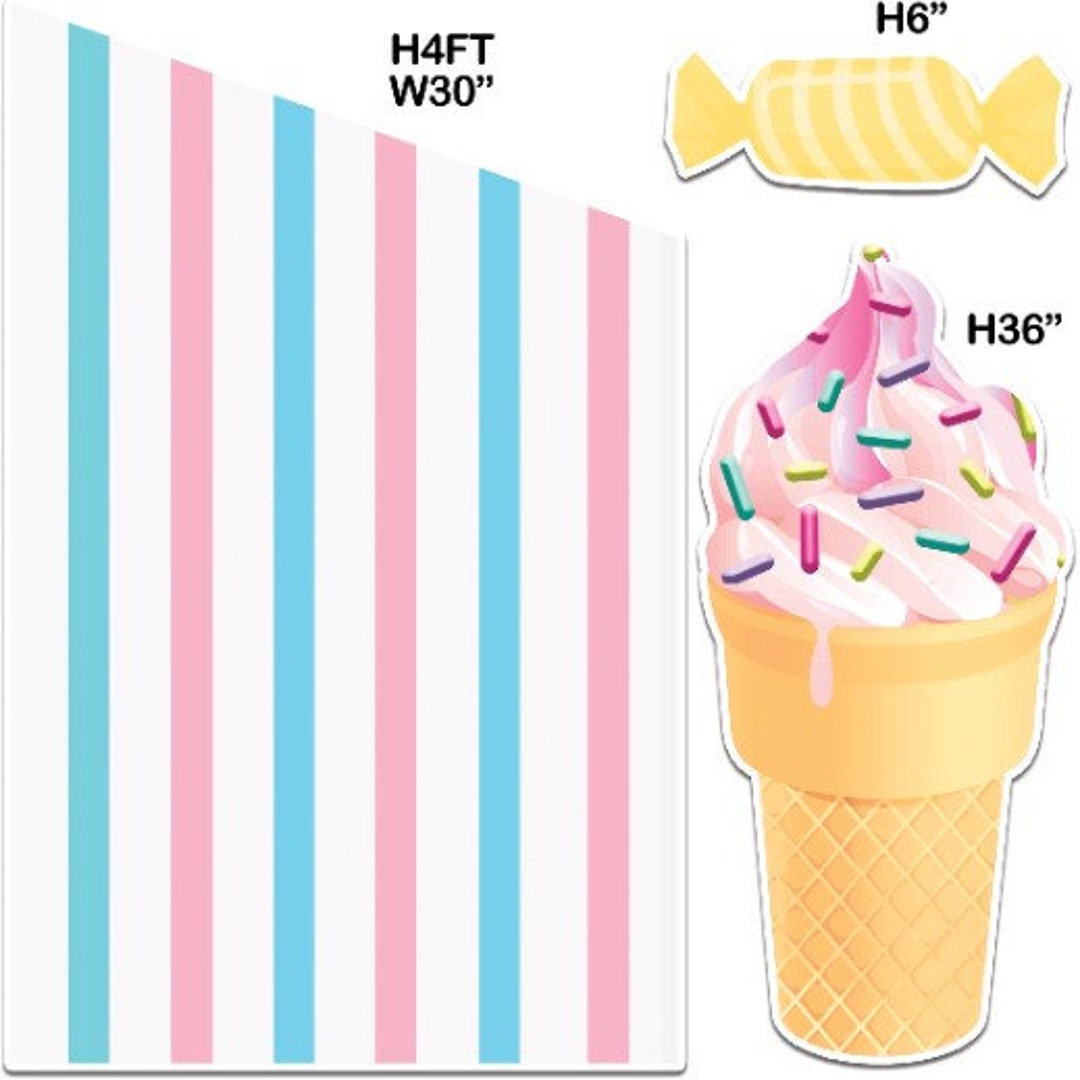 Pastel Slanted 4 Ft Panel ICE CREAM CONE and Sweets Party Props ...