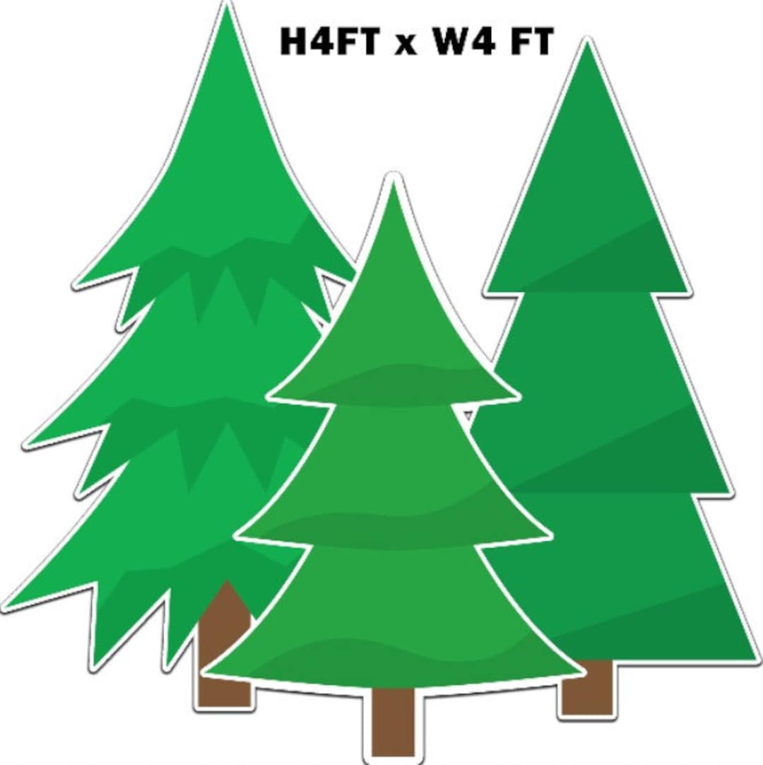 Pine TREES 4 Ft Party Props Decorations Backdrops Cutouts Signs Decor ...