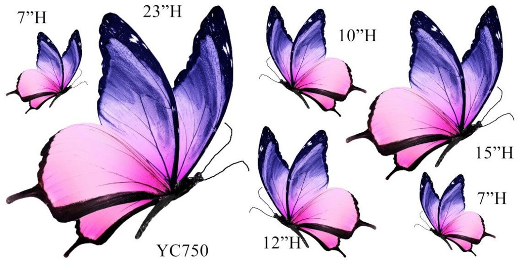 Butterflies Pink Purple Coroplast Cutouts Party Props - Etsy