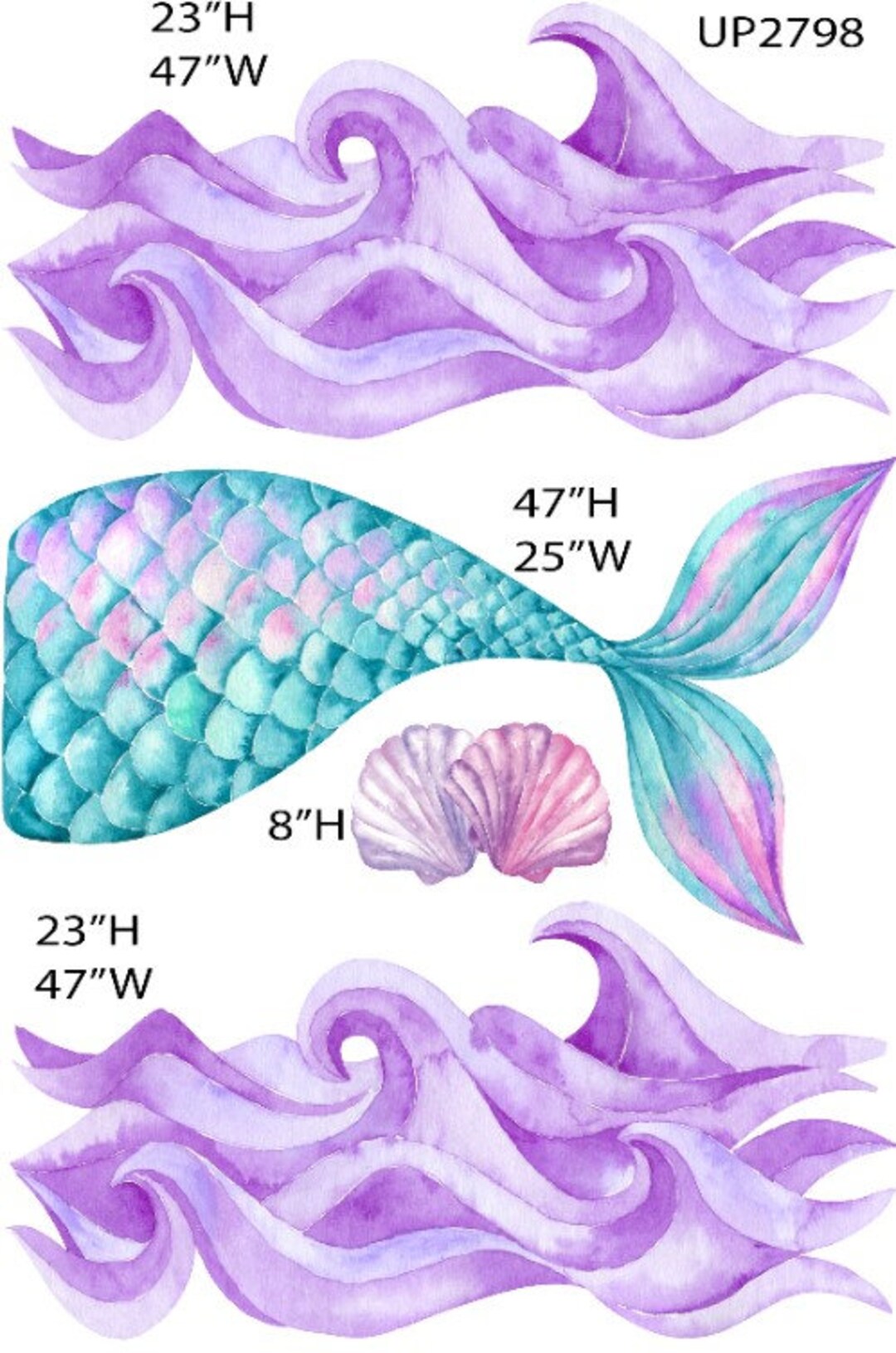 MERMAID Tail Waves Party Props Decorations Backdrops Coroplast - Etsy
