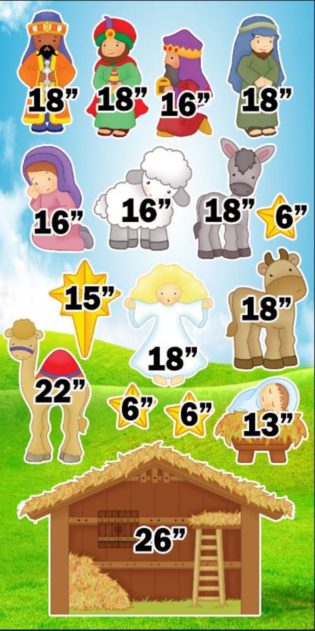 Nativity Party Props Decorations Backdrops Cutouts Signs Decor Table ...